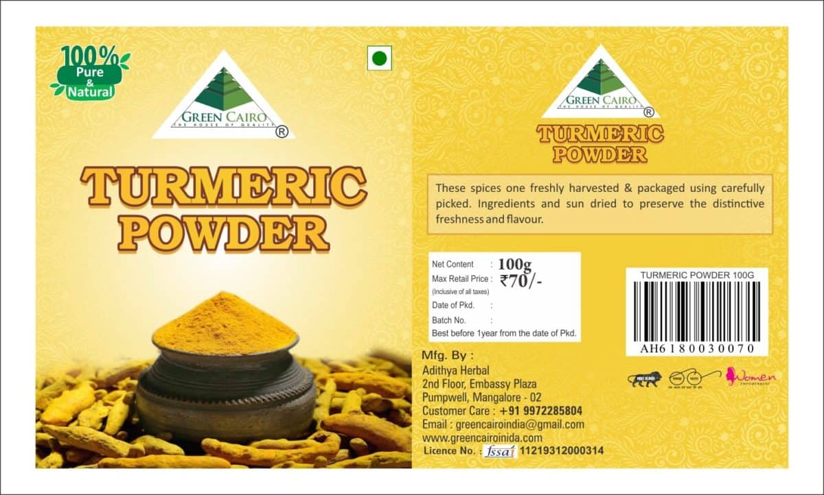 Turmeric Powder 100g - Green Cairo