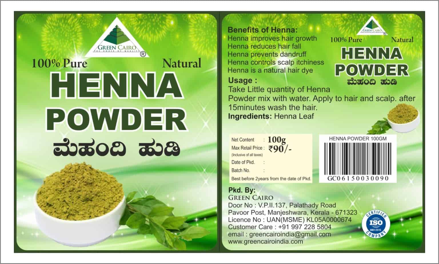 Henna Powder 100g for hair improves the texture of your hair - Green Cairo